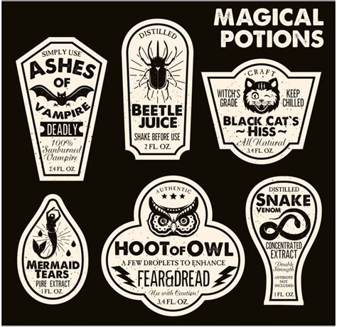 Halloween Potion Bottle Label Potion Labels Halloween Potion Bottles