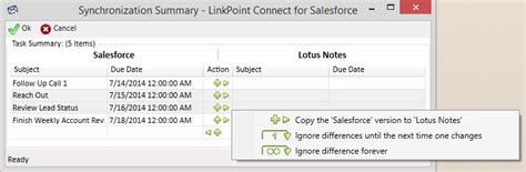 Syncing Tasks Between Ibm Notes And Salesforce With Manual Sync Knowledge Base Linkpoint360
