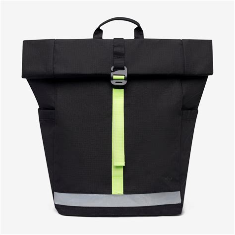Lefrik Lars Roll Black Lime Vandra Roll Top Backpack