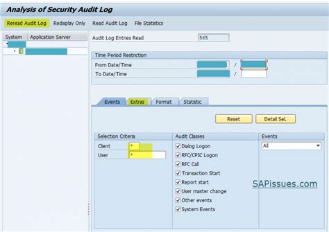 sap security audit log sm19 and sm20