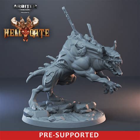 3D Printable Pre Supported Hellhound 01 By Arbiter Miniatures By