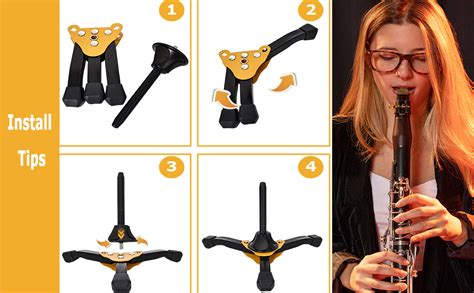 Juvaeny Clarinet Stand Portable Flute Clarinet Stand With