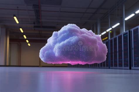 Cloud Technology Visualization Shows Digital Cloud Services For Large