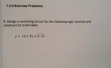 Solved 129 Exercise Problems 3 Design A Switching