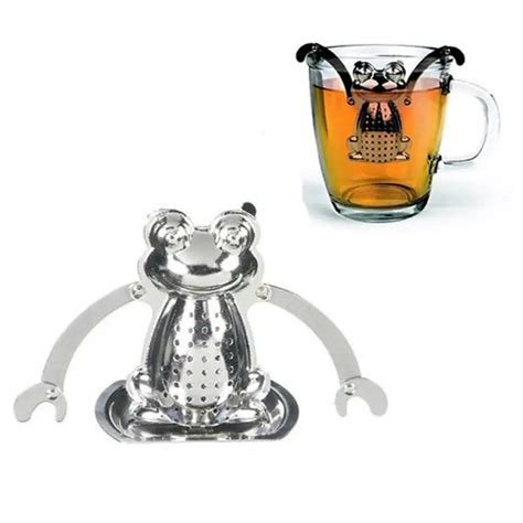 Cool Hanging Frog Tea Leaf Diffuser Infuser Steel Strainer Herbal Spice