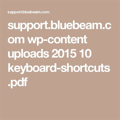Bluebeam Keyboard Shortcuts
