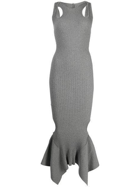 Buy AndreĀdamo Cut Out Ribbed Midi Dress Grey At 58 Off Editorialist