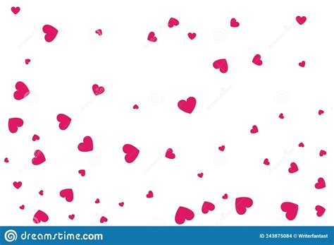 Red Heart Background Love Confetti Background Stock Vector