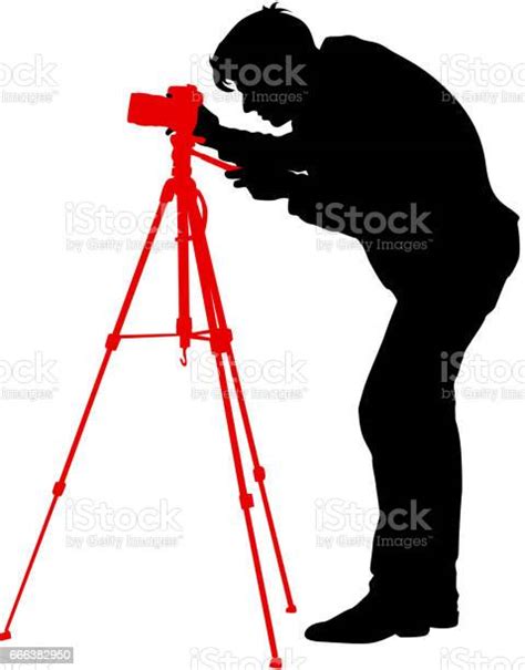 비디오 카메라와 카메라 맨입니다 흰색 바탕에의 실루엣 벡터 일러스트 레이 션 가정용 캠코더에 대한 스톡 벡터 아트 및 기타