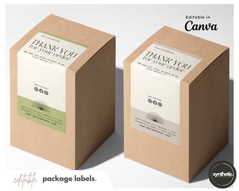 Editable Packaging Label Template Rectangle Box Label Printable