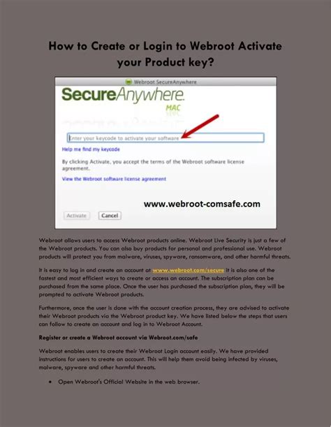 Ppt How To Create Or Login To Webroot Activate Your Product Key