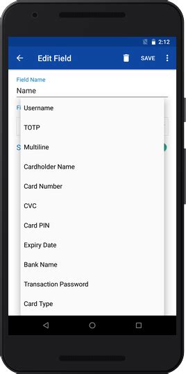 Customizing Fields — Enpass User Manual Android 67 Documentation