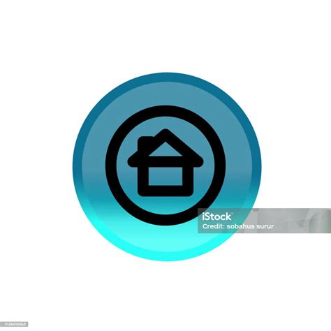 홈 단추 아이콘입니다 파란색 둥근 단추입니다 편집 가능한 스트로크 간단한 일러스트 레이 션 모바일 개념 웹 디자인 응용 프로그램 Ui 디자인 템플릿 벡터 그래픽 사용자