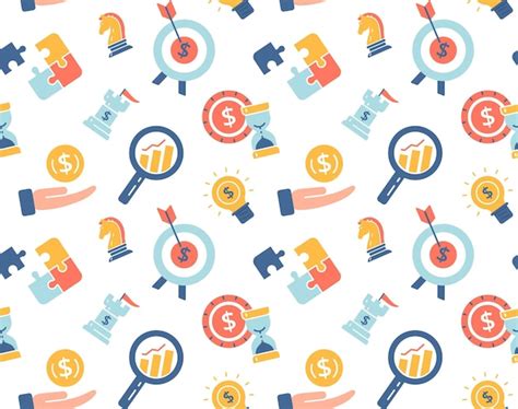 Premium Vector Business Strategy Seamless Pattern