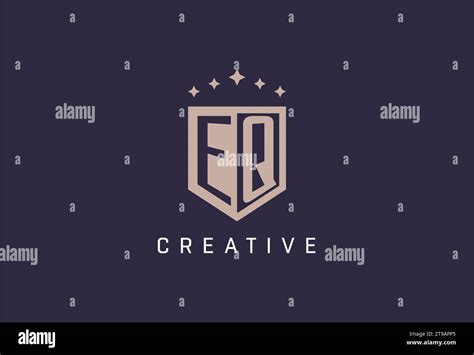 Eq Initial Shield Logo Icon Geometric Style Design Inspiration Stock