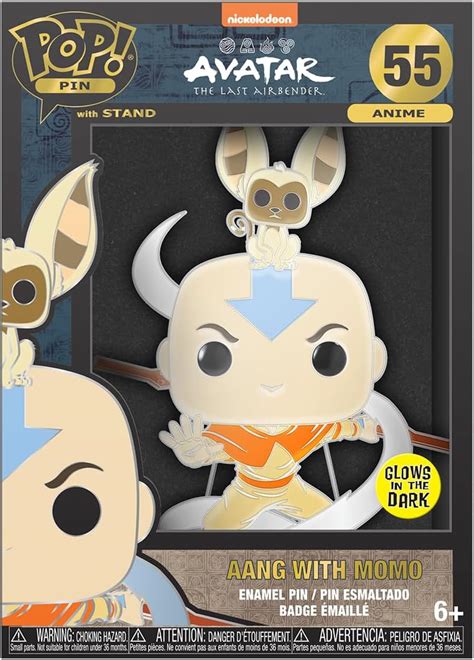 Funko Pop Pin Avatar The Last Airbender Aang With Momo Brilla En La