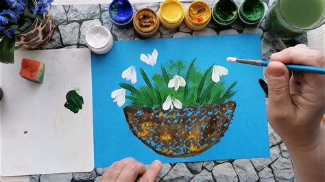 Первоцветы. Подснежники. Корзинка с цветами. - YouTube