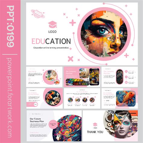 เทมเพลต Powerpoint ศิลปะ สื่อการเรียนการสอน สีขาว ชมพู มินิมอล 0199