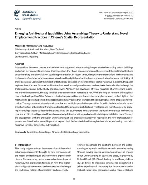 Pdf Emerging Architectural Spatialities Using Assemblage Theory To Understand Novel