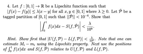 Solved 4 Let F [0 1]→r Be A Lipschitz Function Such That