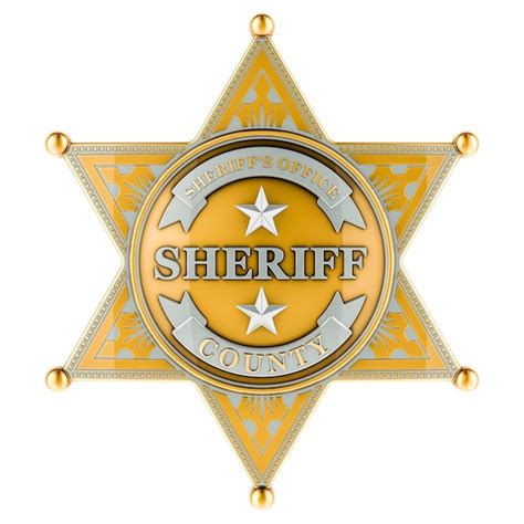Premium Psd Sheriff Star Badge Front View 3d Rendering Isolated On