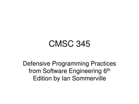 Ppt Cmsc 345 Powerpoint Presentation Free Download Id6837996