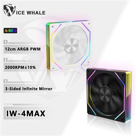 ICE Whale IW 4MAX ARGB CPU Case Fan 120mm 3 Sided Full Screen Infinite
