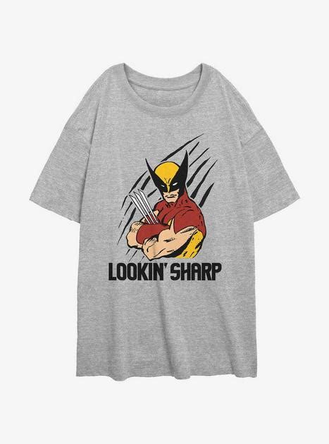 Wolverine Lookin Sharp Girls Oversized T Shirt Grey Hot Topic