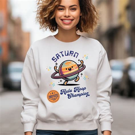 Saturn Hula Hoop Champion Outer Space Planet Funny Sweatshirt Gift For