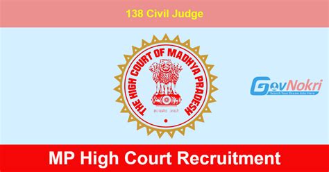 Mp High Court Hiring Notification 2023 For 138 Post Of Civil Judge