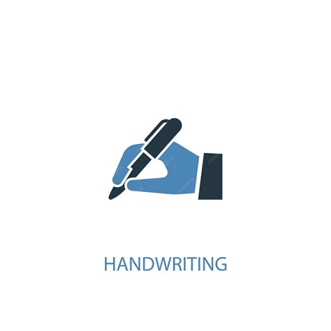 Premium Vector Handwriting Concept 2 Colored Icon Simple Blue