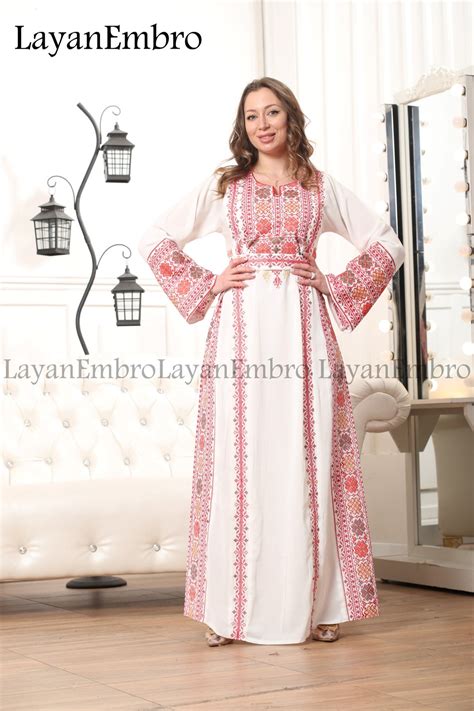 Palestinian Embroidered Thawb Dress Abaya Kaftan مطرزات Etsy