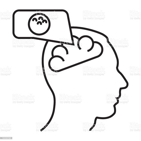 골프 선수 마인드 또는 사고 개념 벡터 아이콘 디자인 클럽 및 볼 스포츠 기호 골퍼 장비 스톡 일러스트 개념에 대한 스톡 벡터