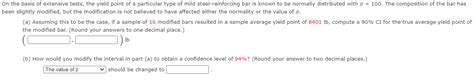 Solved On The Basis Of Extensive Tests The Yield Point Of A