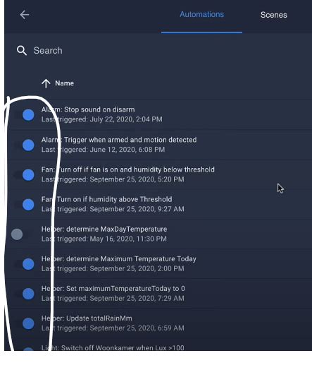 Automations Missing Toggle Switches And Settings Frontend Home