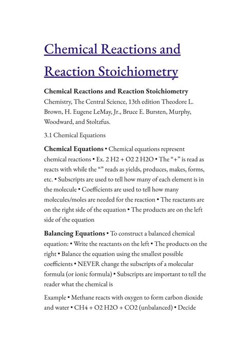 Solution Demystifying Chemical Reactions And Reaction Stoichiometry A Comprehensive Guide To