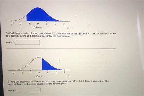 Solved E Find The Proportion Of Area Under The Normal Chegg Com