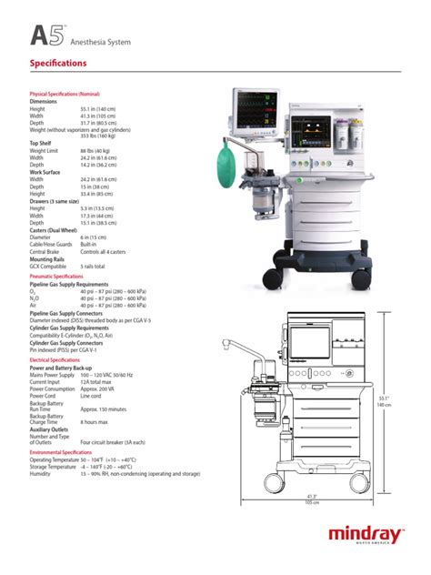 mindray a5 spec sheet pdf manufactured goods