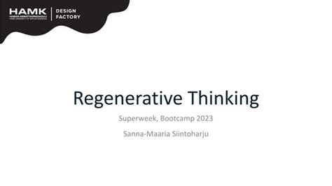 regenerative thinking ppt