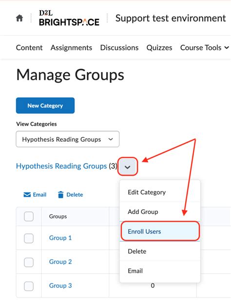 Using D2l Brightspace Groups To Create Hypothesis Reading Groups