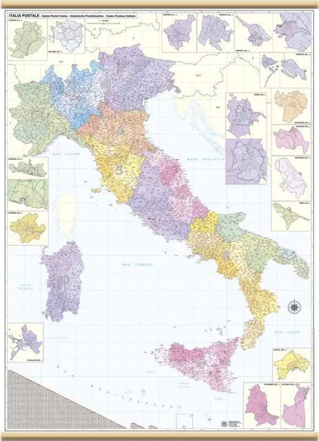 Carta Geografica Murale Italia 97 X 134 Cm Belletti Postale Eur 2800