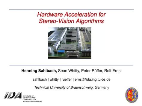 Ppt Hardware Acceleration For Stereo Vision Algorithms Powerpoint Presentation Id4284725