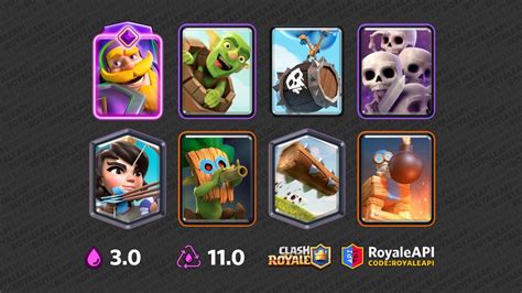 Double Barrel Log Bait 30 Cycle Bomb Tower Dart Goblin Goblin