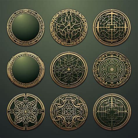 Premium Ai Image Circle Celtic Pattern Tag Card Forest Green Color