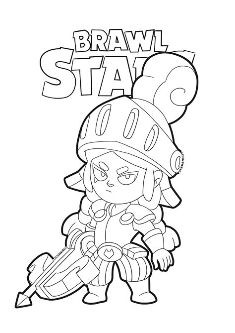 Brawl Stars Girl With A Crossbow Coloring Page