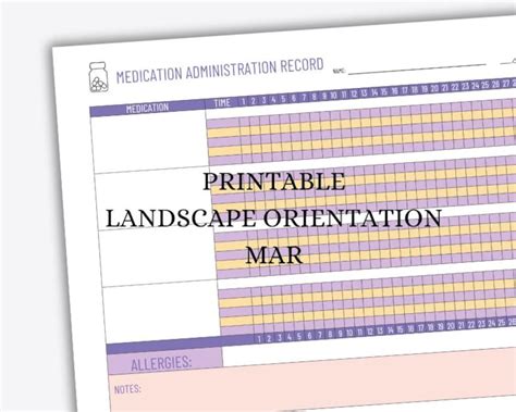 Mar Medication Administration Record Printable Medicine Record