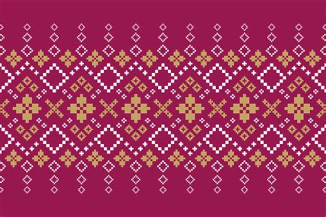 핑크 크로스 스티치 다채로운 기하학적 전통 민족 패턴 이카트 원활한 패턴 테두리 추상 디자인 0명에 대한 스톡 벡터 아트 및 기타 이미지 Istock