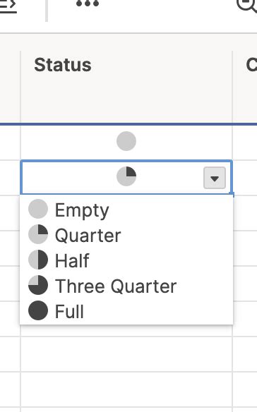 Include Both Blue And Grey In Harvey Ball In A Single Drop Down