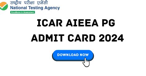 Icar Aieea Pg Admit Card 2024 Check Hall Ticket Release Date