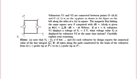Voltmeters V1 And V2 Are Connected Between Points O00 And P11 M On The
